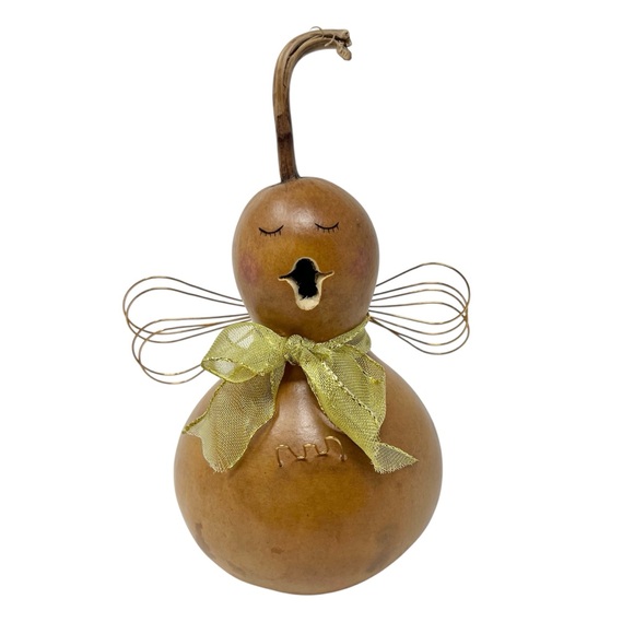 Vintage | Holiday | Decorative Gourd Angel With Gold Accents Handmade ...
